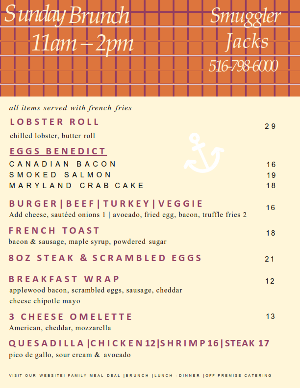 Brunch Menu - Smuggler Jack's