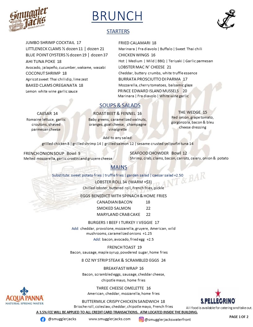 Brunch Menu - Smuggler Jack's